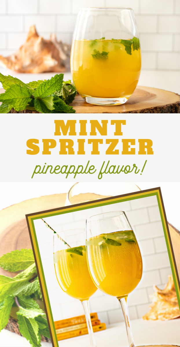 Pineapple Mint Spritzer Mocktail Recipe - 3 Boys and a Dog