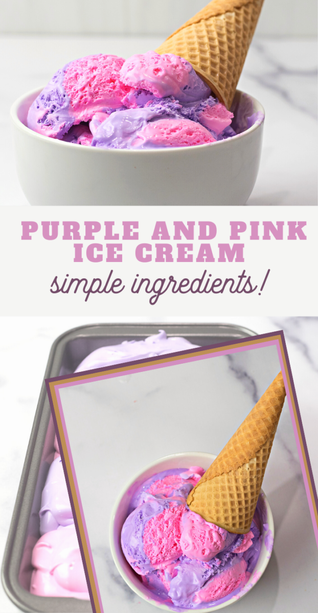 No Churn Purple and Pink Ice Cream Recipe – Vibrant & Delicious