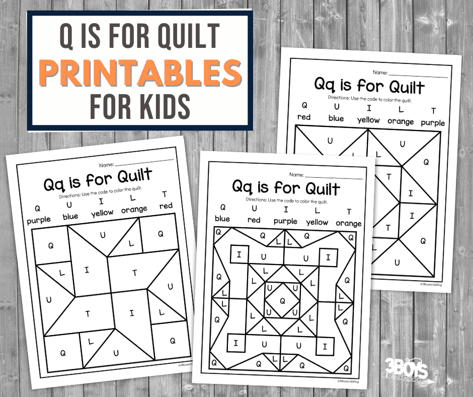Printable Letter Q Activity - 3 Boys and a Dog
