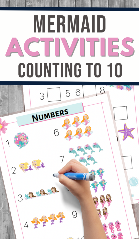 Counting to 10 with Mermaids Worksheets - 3 Boys and a Dog