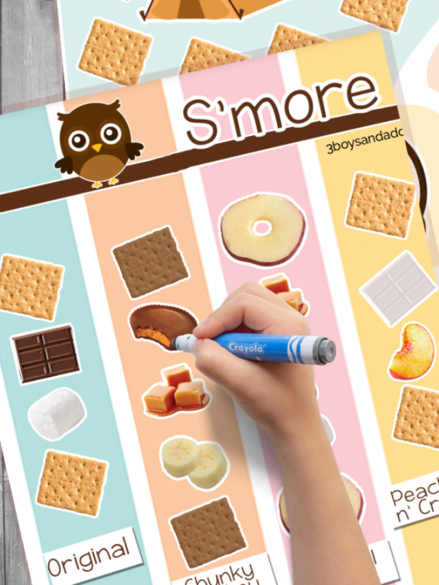Printable Smores Menu Kit - 3 Boys and a Dog
