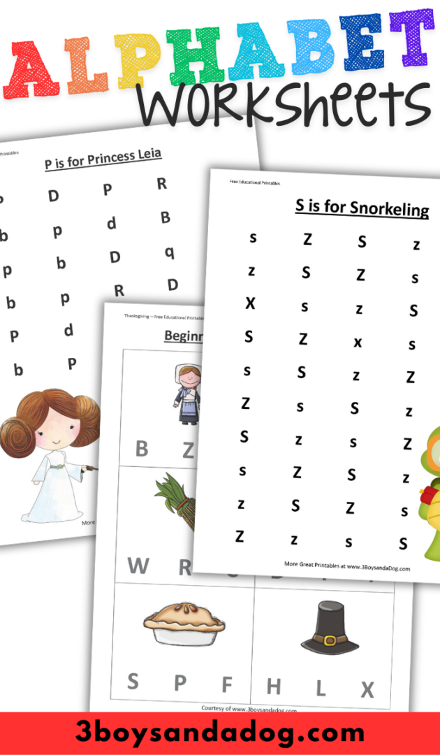 Alphabet Printables - 3 Boys and a Dog