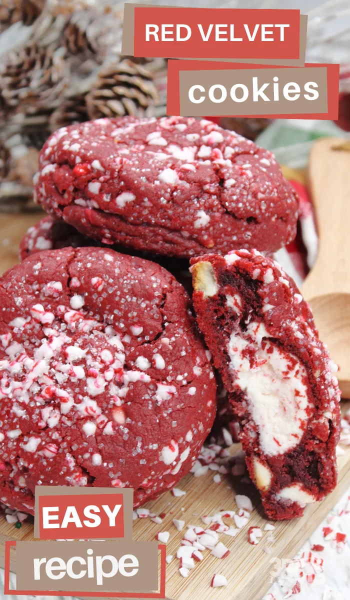 Peppermint Stuffed Red Velvet Cookies Recipe - 3 Boys and a Dog