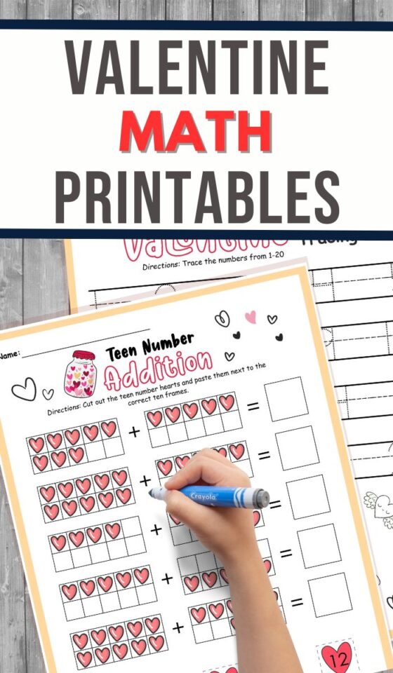 Valentine Math Sheets - 3 Boys and a Dog