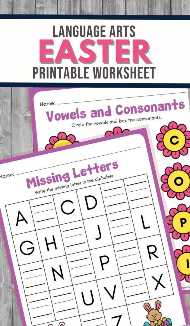 Easter Language Arts Worksheets for Preschoolers - 3 Boys and a Dog