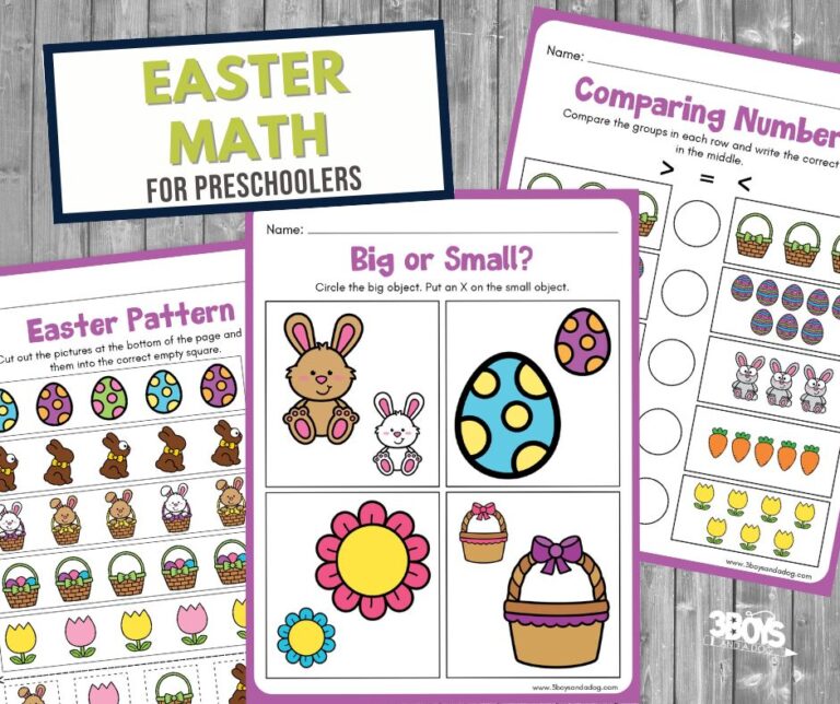 Easter Math for Preschool - 3 Boys and a Dog