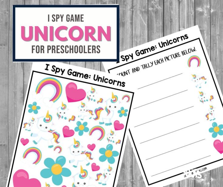 Unicorn I Spy Printables - 3 Boys and a Dog