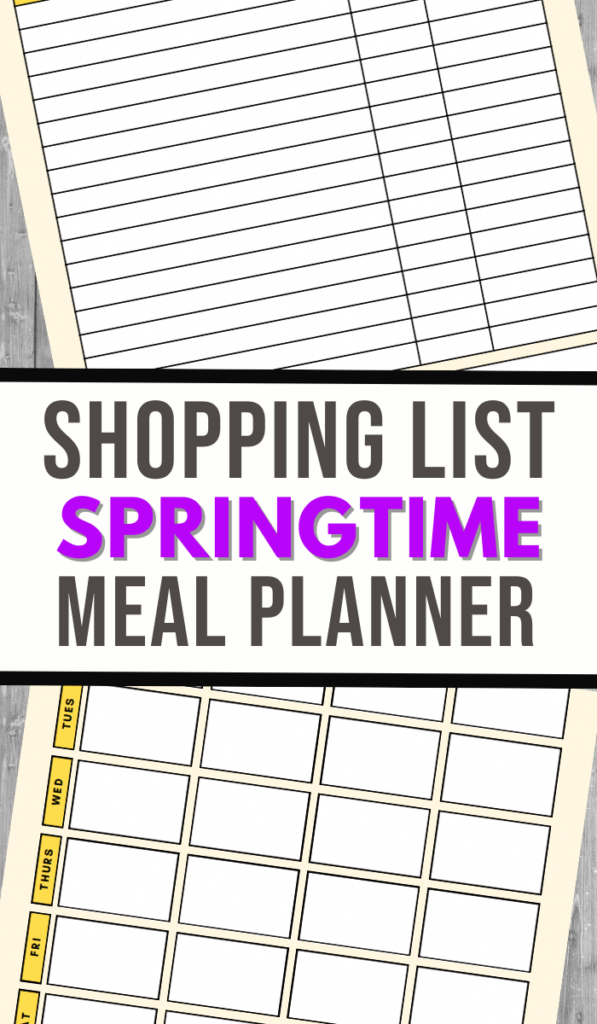 Spring Menu and Shopping List