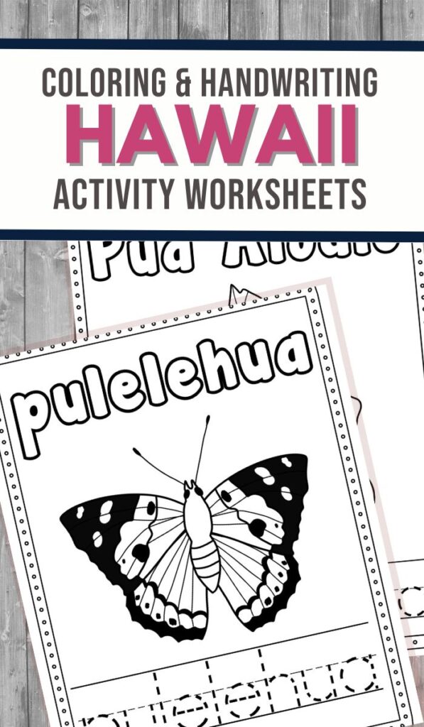 Hawaii Coloring and Handwriting Worksheets - 3 Boys and a Dog