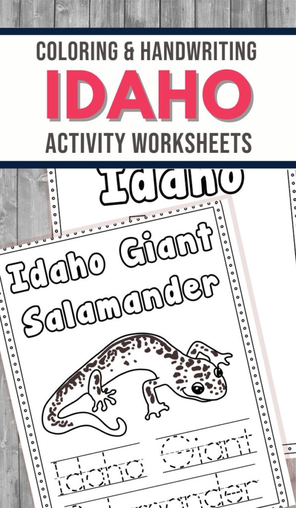 Idaho Coloring and Handwriting Worksheets - 3 Boys and a Dog