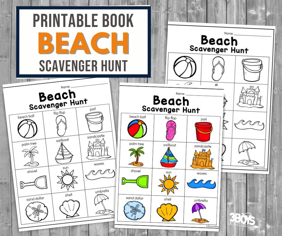 Printable Beach Scavenger Hunt - 3 Boys and a Dog
