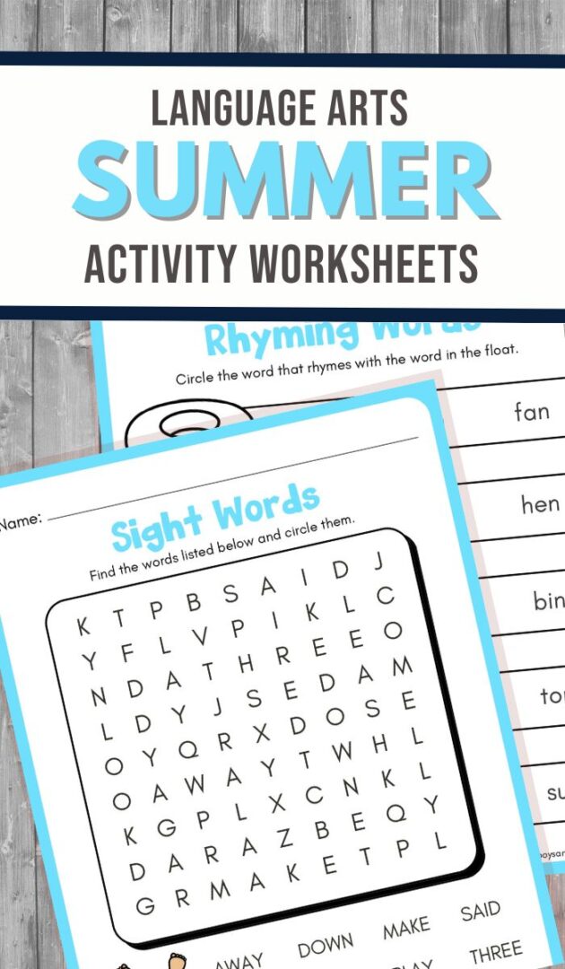Summer Language Arts Activities for Preschoolers - 3 Boys and a Dog