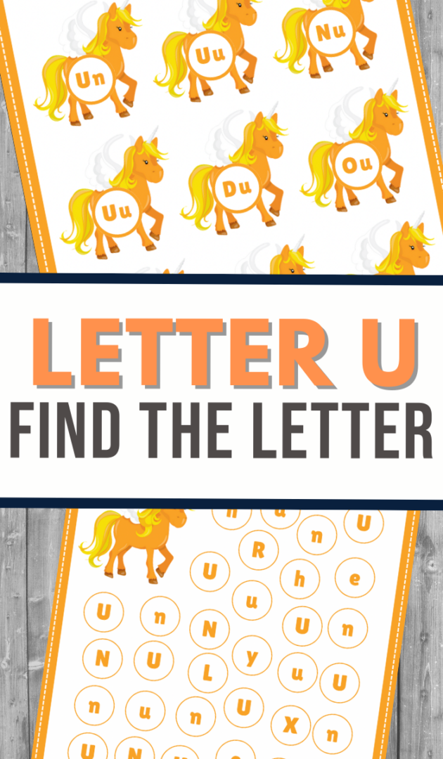 Find the Letter U is for Unicorn Worksheet Set - 3 Boys and a Dog