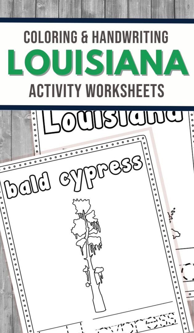 Louisiana Coloring and Handwriting Worksheets - 3 Boys and a Dog