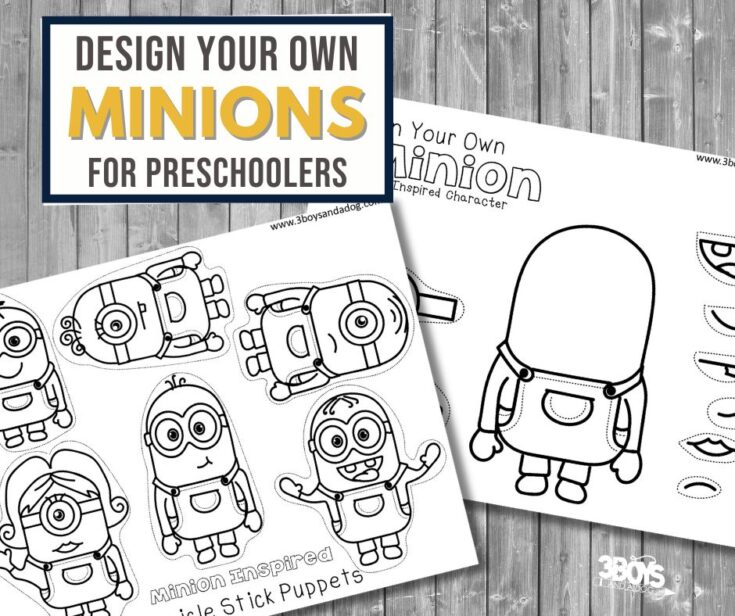 Minions Popsicle Stick Puppets - 3 Boys and a Dog