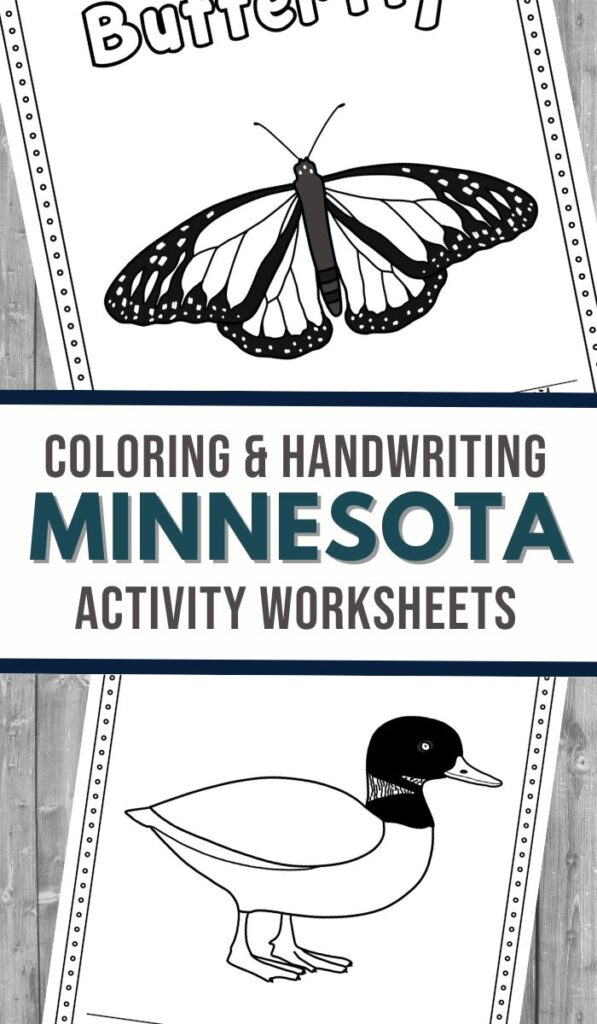Minnesota Coloring and Handwriting Worksheets - 3 Boys and a Dog