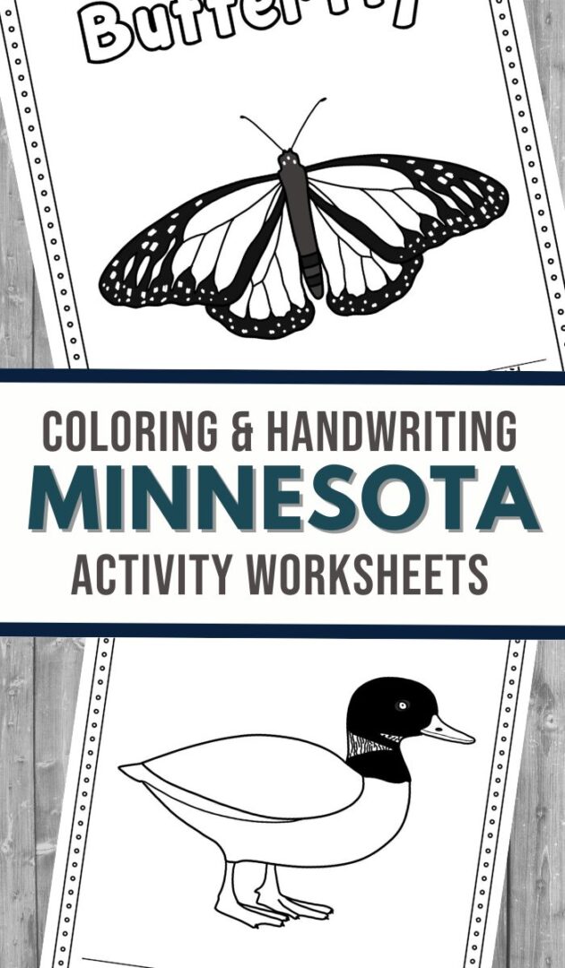Minnesota Coloring and Handwriting Worksheets - 3 Boys and a Dog