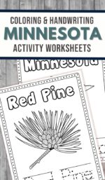 Minnesota Coloring and Handwriting Worksheets - 3 Boys and a Dog