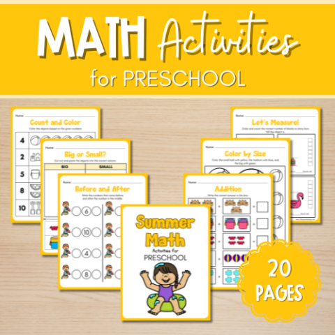 Summer Math Activities for Preschoolers - 3 Boys and a Dog