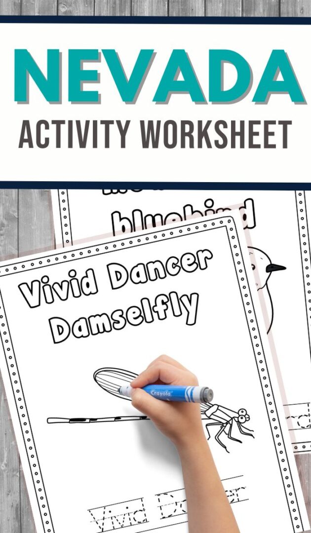 Nevada Coloring and Handwriting Worksheets - 3 Boys and a Dog