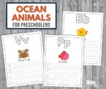 Ocean Animals Alphabet Printable Pack - 3 Boys and a Dog