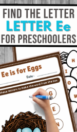 Find the Letter E is for Eggs Worksheet - 3 Boys and a Dog