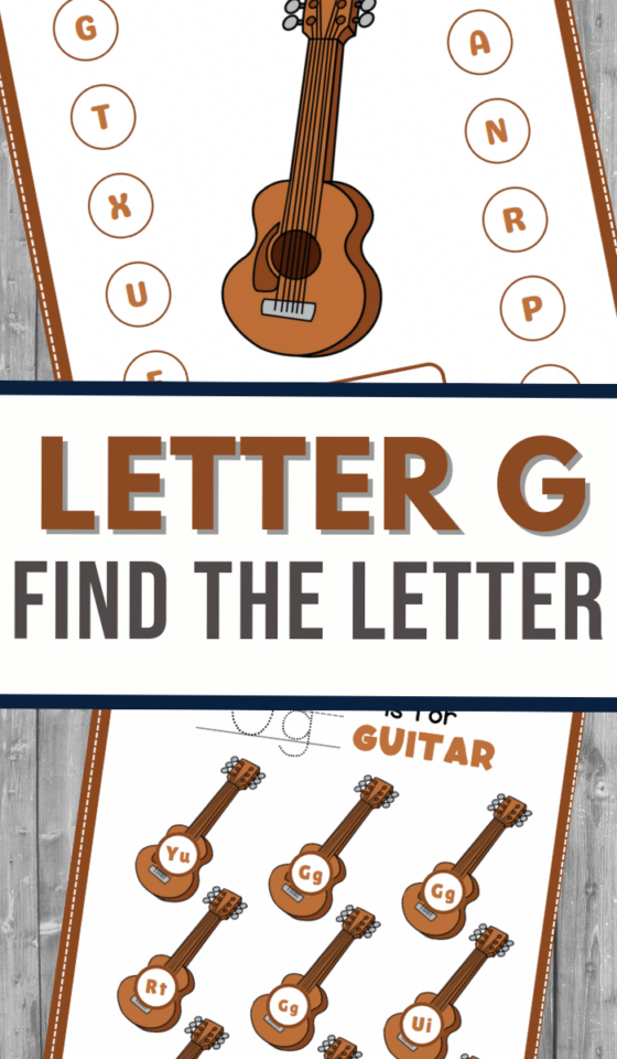 Find the Letter G is for Guitar Worksheet - 3 Boys and a Dog