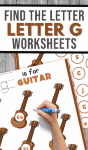 Find the Letter G is for Guitar Worksheet - 3 Boys and a Dog