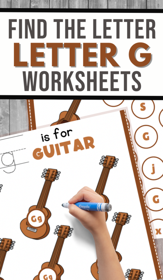 Find the Letter G is for Guitar Worksheet - 3 Boys and a Dog