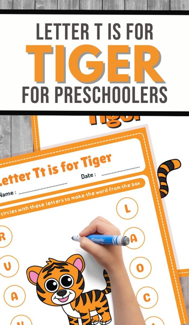 Find the Letter T is for Tiger Worksheet - 3 Boys and a Dog