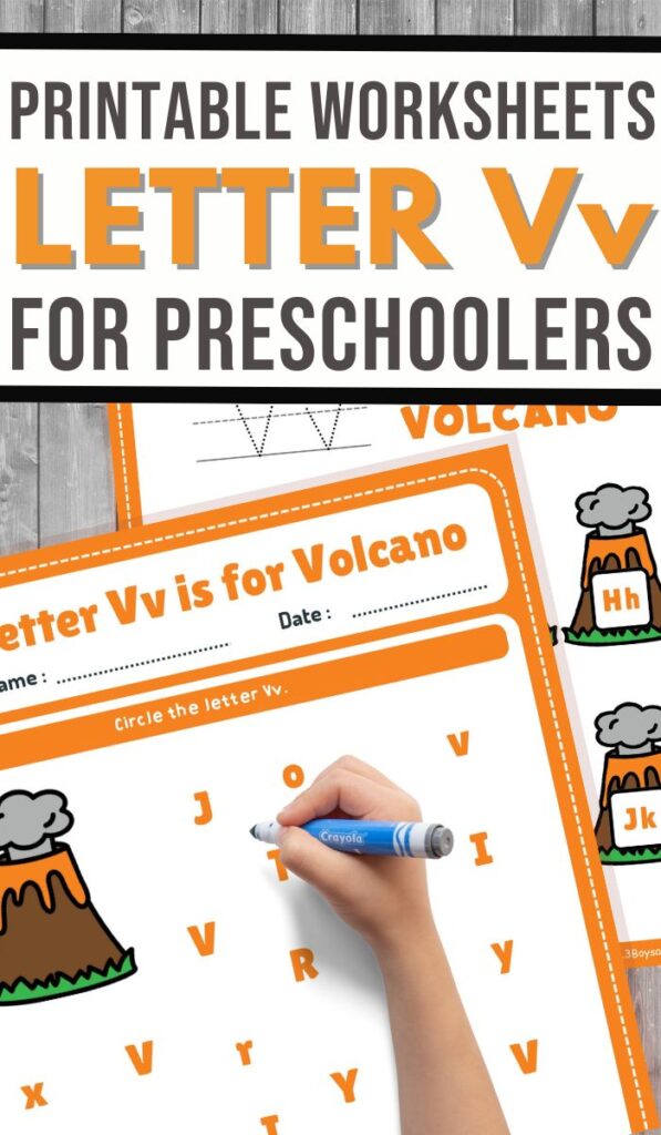 Find the Letter V is for Volcano Worksheet - 3 Boys and a Dog