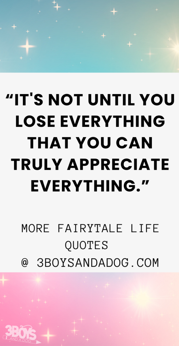 Fairytale Quotes About Life - 3 Boys and a Dog