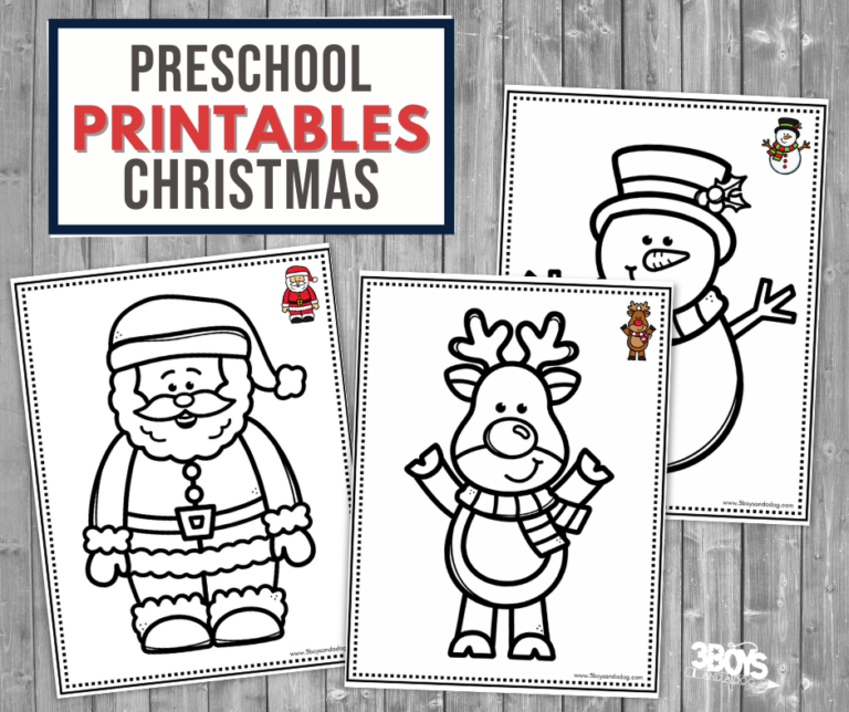 Christmas Coloring Activities for Preschool - 3 Boys and a Dog
