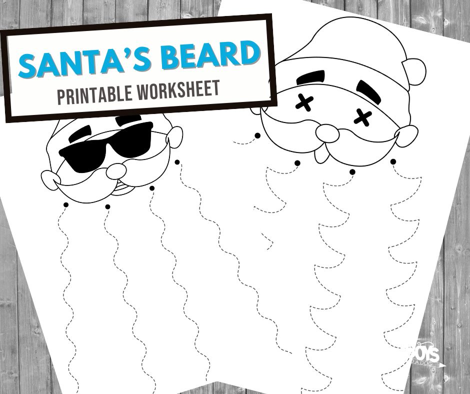Santa Beard Cutting Activity Printable