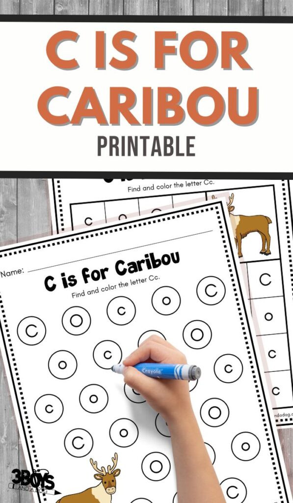 Find the Letter C is for Caribou Worksheets - 3 Boys and a Dog