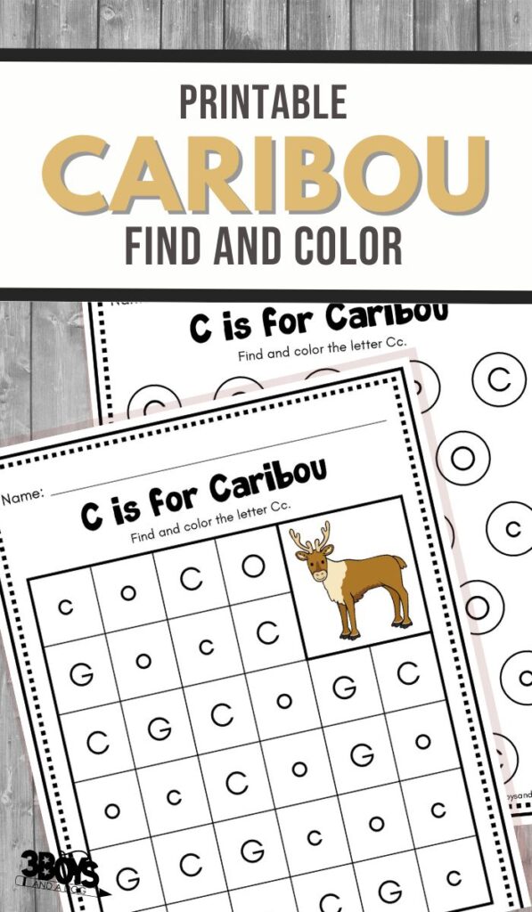 Find the Letter C is for Caribou Worksheets - 3 Boys and a Dog