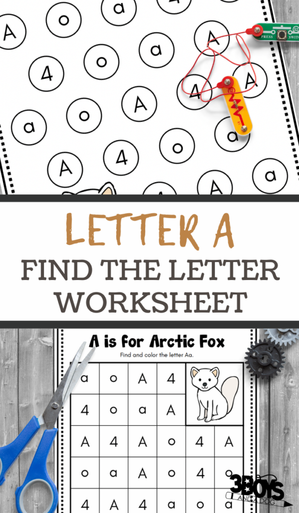 Arctic Fox Letter A Printables for Kids