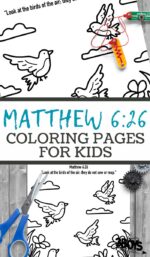 Matthew 6:26 Coloring Pages - 3 Boys and a Dog