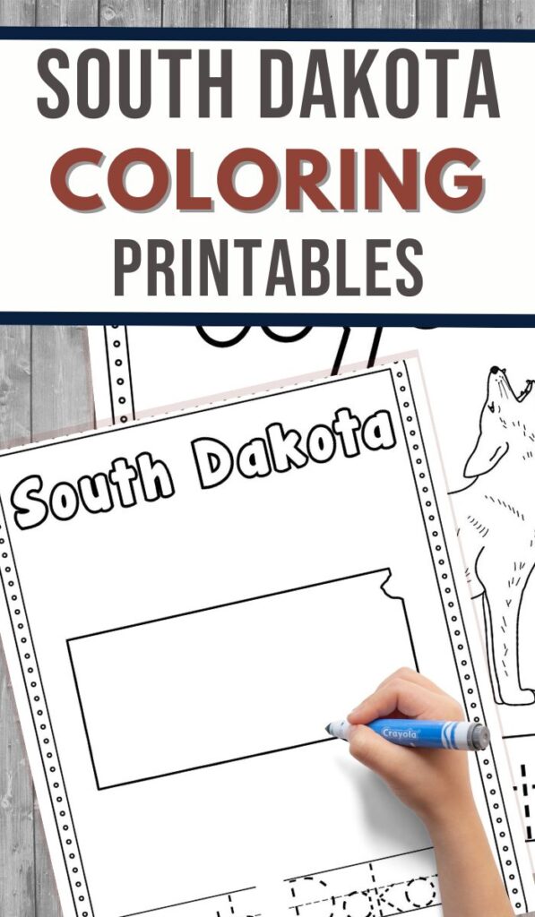South Dakota Coloring and Handwriting Book - 3 Boys and a Dog