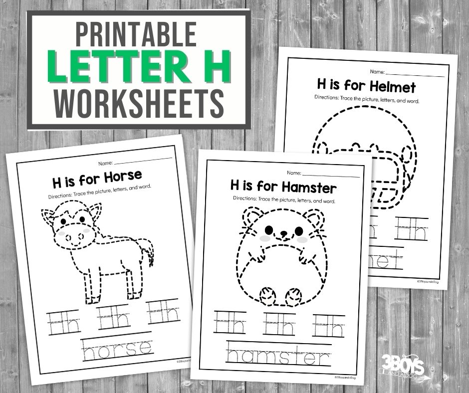 Letter H Worksheets - 3 Boys and a Dog