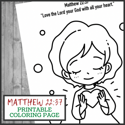 Matthew 22:37 Bible Verse Coloring Pages - 3 Boys and a Dog