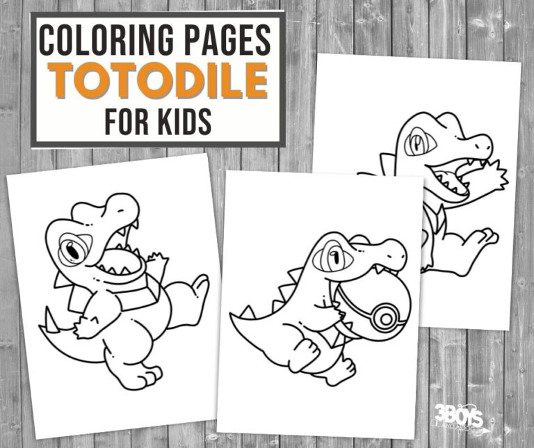 Totodile Pokemon Coloring Pages - 3 Boys and a Dog