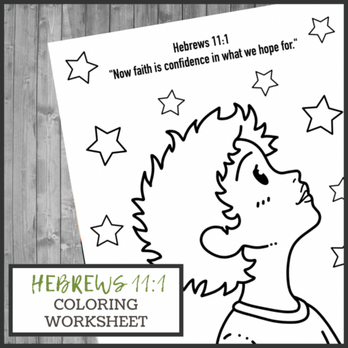 Hebrews 11:1 Bible Verse Coloring Page - 3 Boys and a Dog