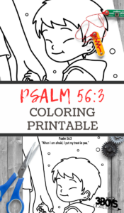 Psalm 56:3 Bible Verse Coloring Page - 3 Boys and a Dog