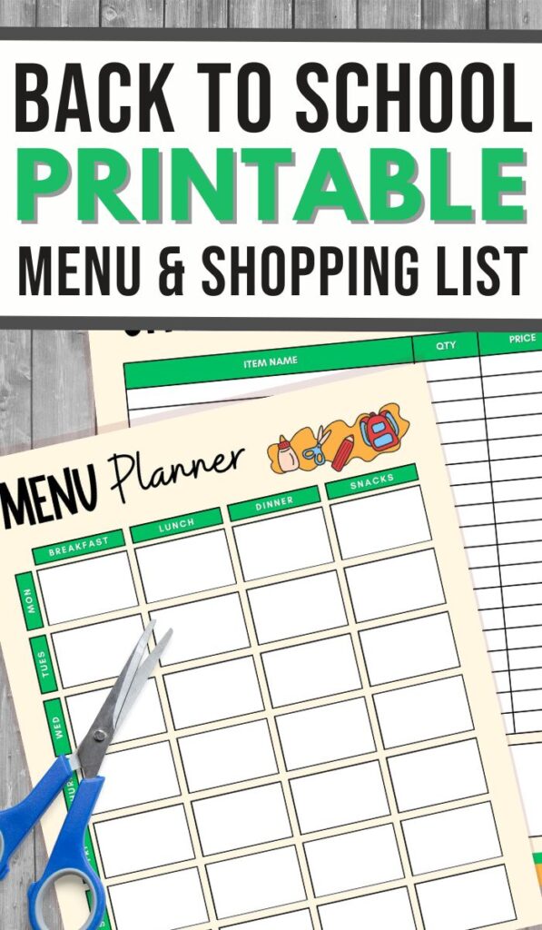 Back-to-School Menu and Shopping List - 3 Boys and a Dog