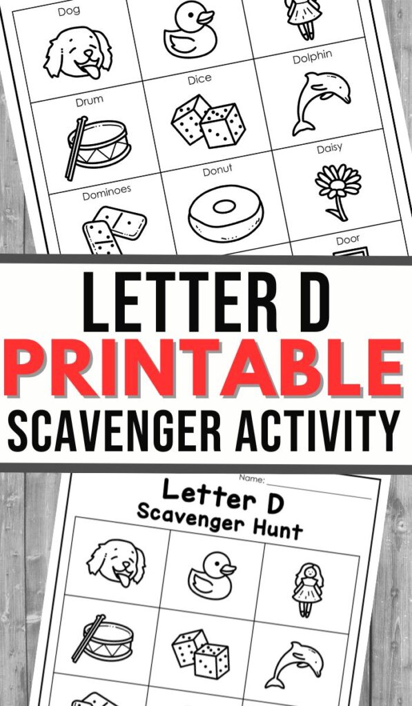 Letter D Scavenger Hunt - 3 Boys and a Dog