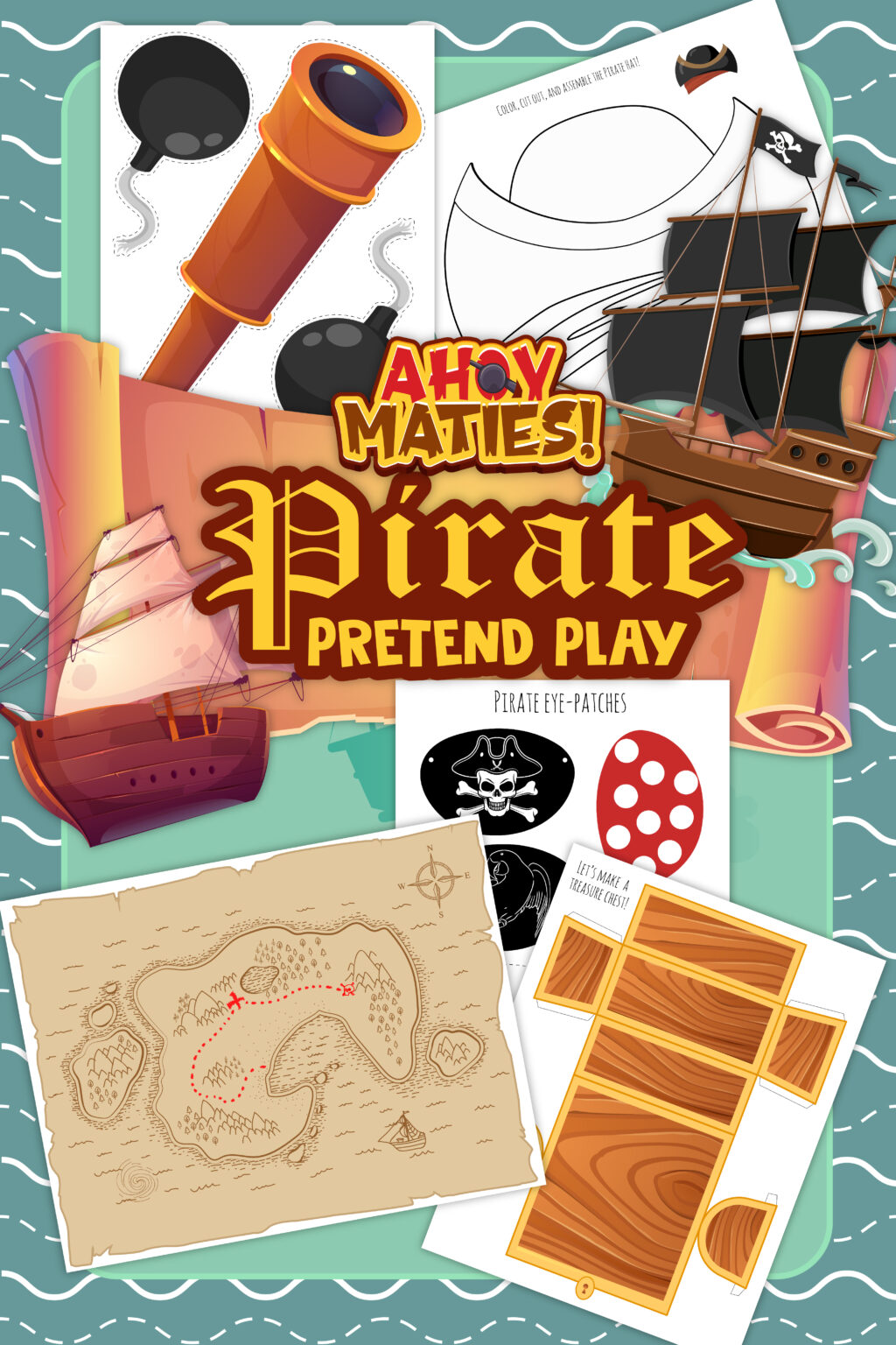 Pretend Play Pirate Activity - 3 Boys and a Dog