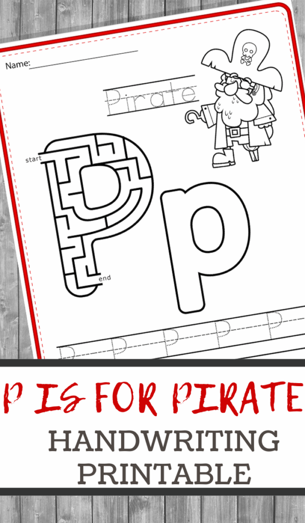Letter P is for Pirate Printable - 3 Boys and a Dog