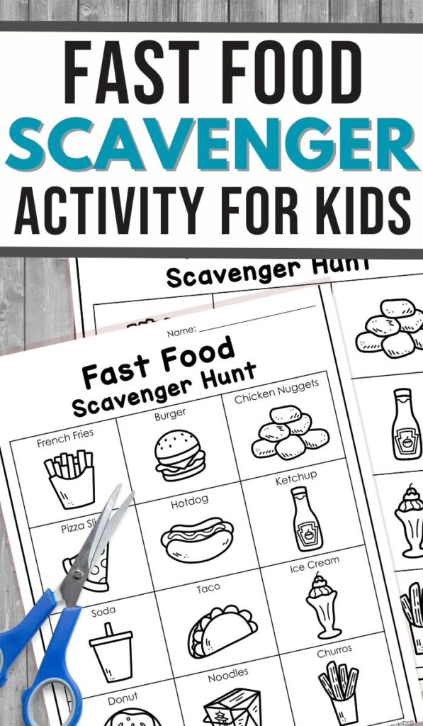 Fast Food Scavenger Hunt Printable - 3 Boys and a Dog