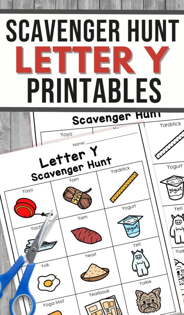 Letter Y Scavenger Hunt Printable - 3 Boys and a Dog